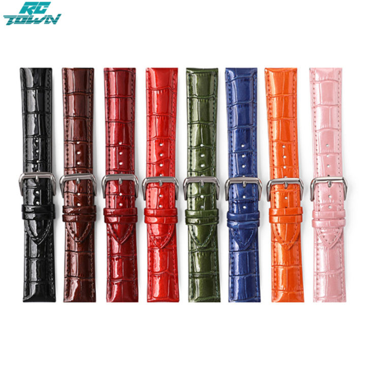 Watch Strap Genuine Leather Slub Pattern Multi-color Watchbands 20mm ...