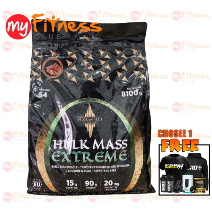 Hulk Mass Extreme Mass Gainer HIGH PROTEIN Azgard Nutrition (8.1kg / 54 ...