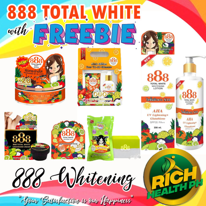 888 Total White Whitening Soap, Lotion, Cream [Lotion with SPF 35 PA++ ...