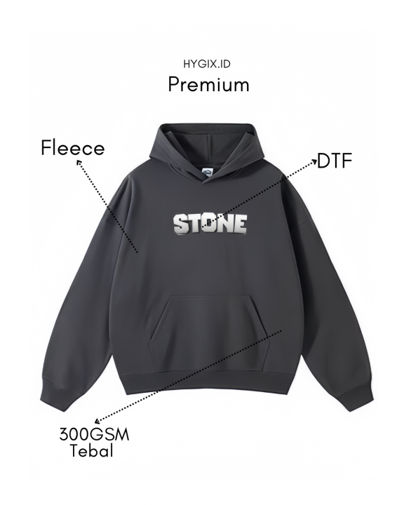 HYGIX HOODIE SWEATER TEBAL REGULER BLACK EDITION | Lazada Indonesia