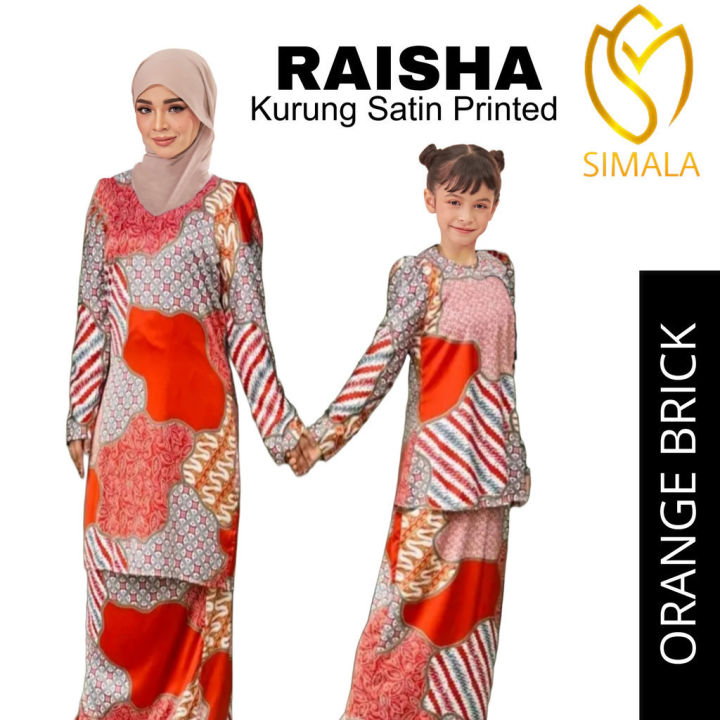 (RAYA 2026) RAISHA Kurung Satin Corak Ekslusif Sedondon Keluarga SIMALA ...
