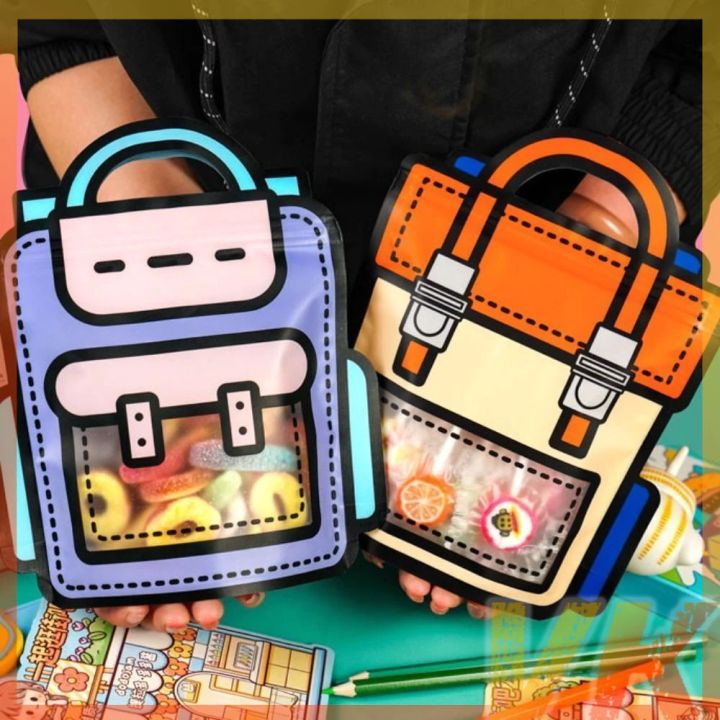 【1-3 Days Delivery】3D Cookies Snack Birthday Bag Portable Ziplock Bag ...