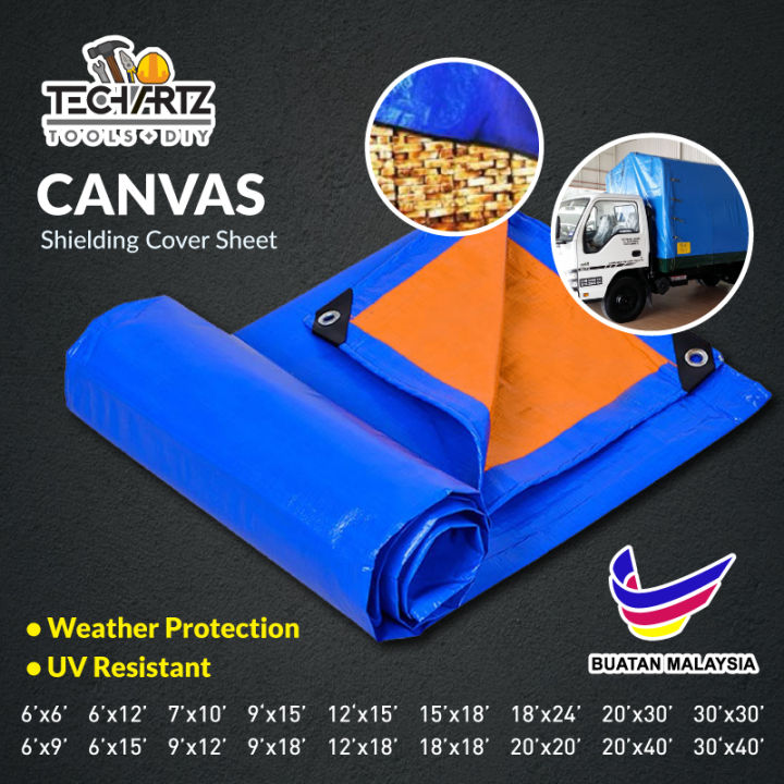 Blue Orange Waterproof PVC Tarpaulin Sheet Lorry Canvas Sheet 6' 7' 9 ...