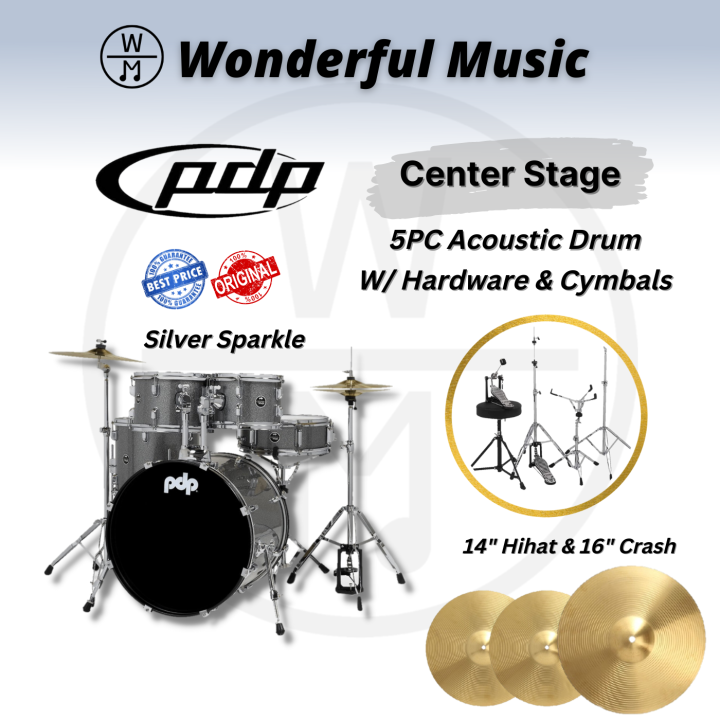 PDP PDCE2015KTSS Center Stage 5-piece Complete Kit, Silver Sparkle | Lazada