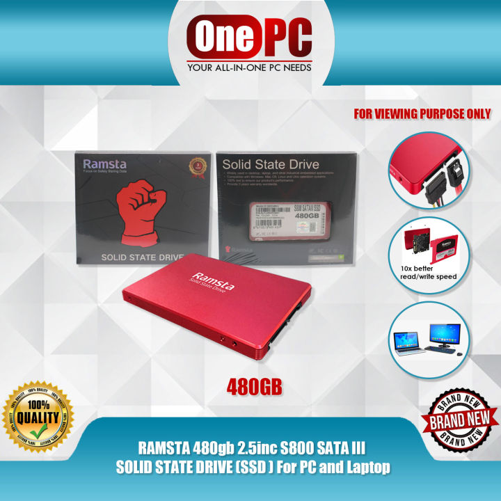RAMSTA 480gb 2.5inc S800 SATA III SOLID STATE DRIVE (SSD ) For PC and ...