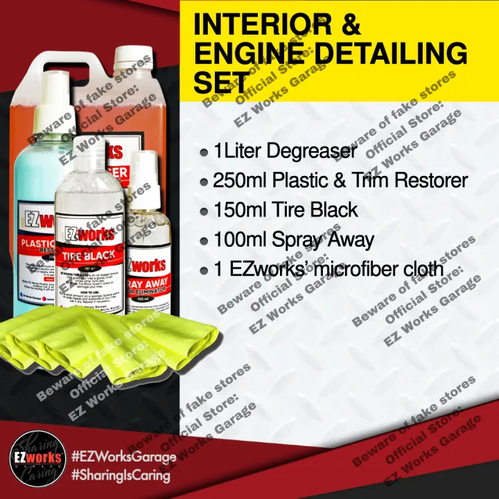 EZ WORKS INTERIOR AND ENGINE DETAILING SET | Lazada PH