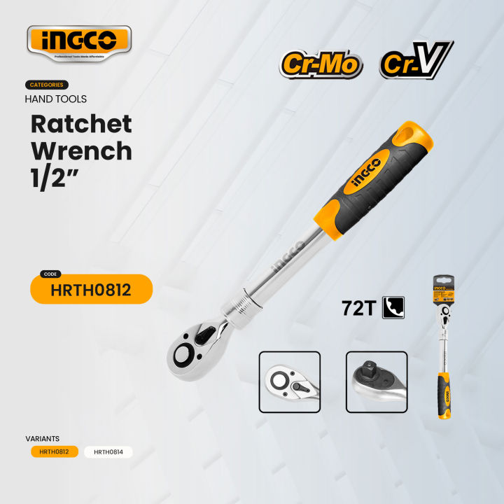 Ingco Ratchet Wrench 1/2"-HRTH0812 / 1/4"-HRTH0814 IHT | Lazada PH