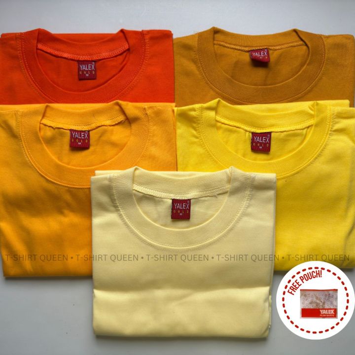 YALEX Round Neck Plain T-shirt UNISEX 200 GSM - SHADES OF YELLOW ...