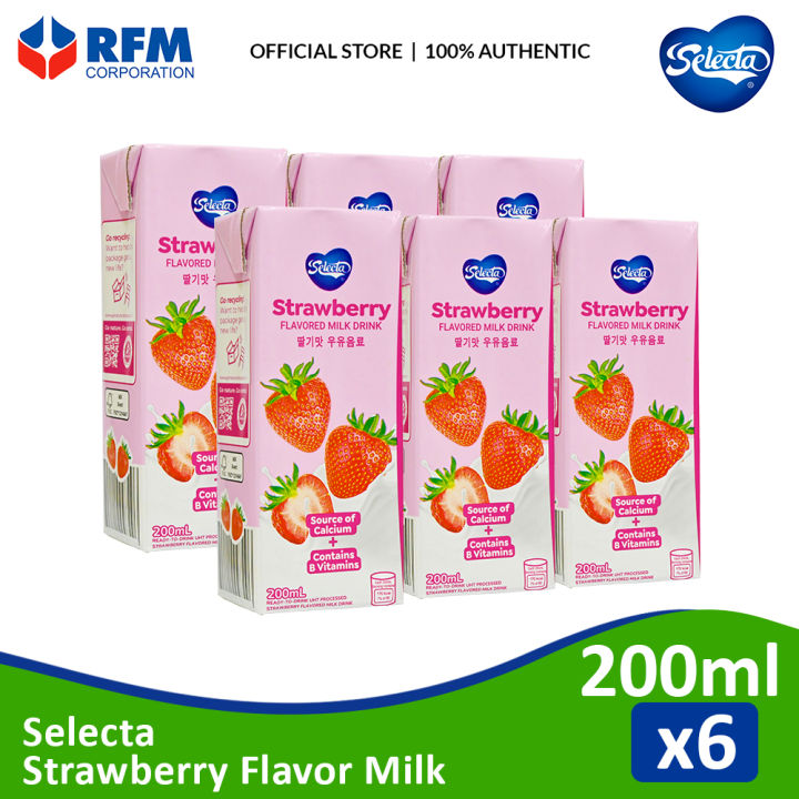 Selecta Strawberry Flavored Milk 200ml - Set of 6s | Lazada PH