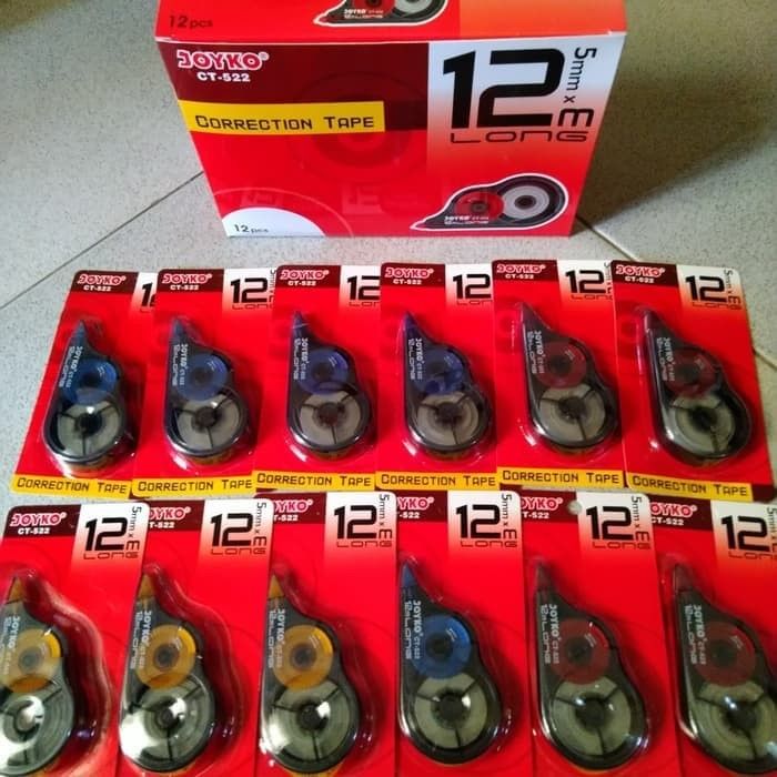 Tipex Roll / Correction Tape Joyko CT 522 533 559 isi 12 pcs | Lazada ...