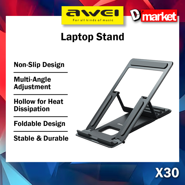 Awei X30 Laptop Stand Folding Desktop Stand Tablet Holder Flexible ...