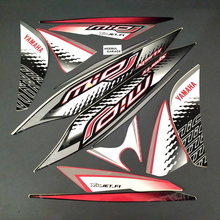 Stiker Mio J 2013 Striping YAMAHA IMI PUTIH HITAM MERAH | Lazada Indonesia