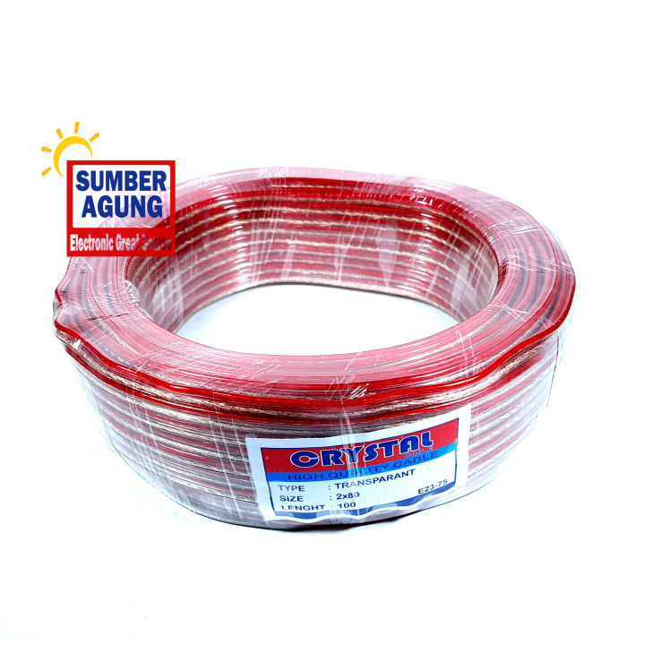 Crystal Kabel Tranparan 2x80 Panjang 100 Transparant Cable Audio ...