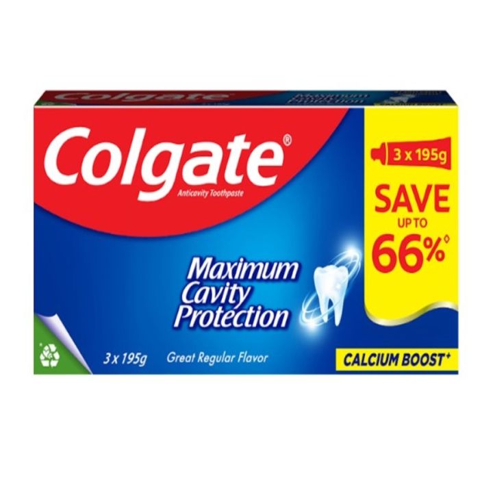 COLGATE Maximum Cavity Protection Toothpaste Triple Pack 195g 3s ...
