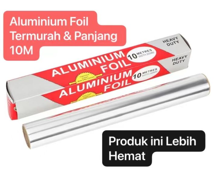 PW-07 5 Meter Sampai 10 Meter Aluminium Foil Roll Paper Food Pack Cook ...