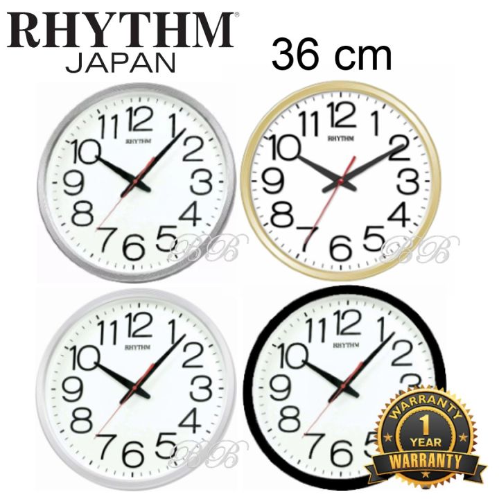 100% ORIGINAL RHYTHM Silent 3D Numerals Wall Clock (Jam Dinding) CMG495 ...
