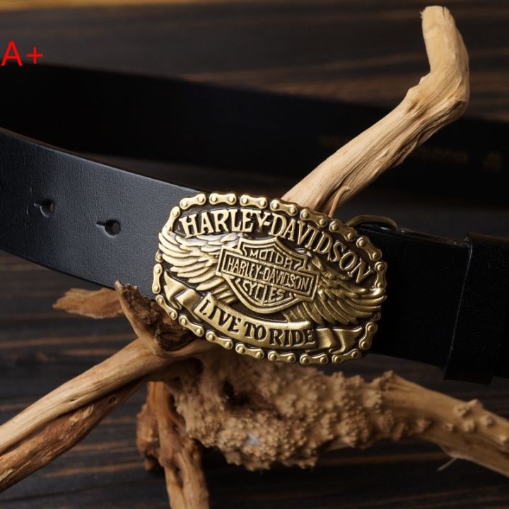 【Strict selection】® American Retro Harley Motorcycle Brass Plate Buckle ...