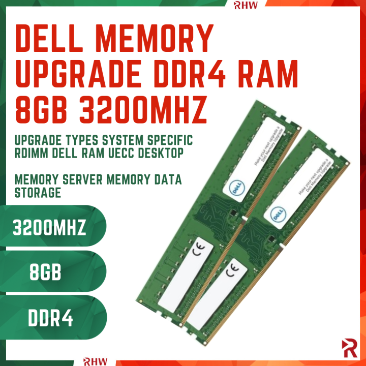 Dell Memory Upgrade DDR4 RAM 8GB 3200MHz Registered & Upgrade Types System Specific RDIMM Dell ...