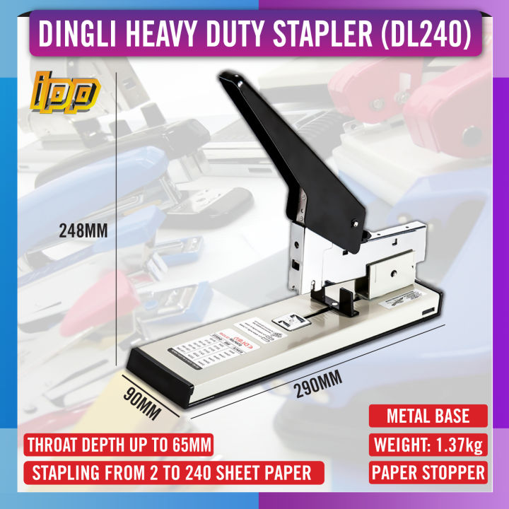 DINGLI Heavy Duty Stapler Binding Up to 240 Sheets / Metal Base- Ready ...
