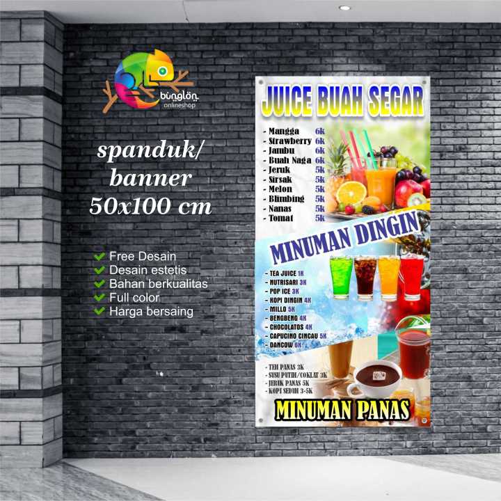 Spanduk Banner 50x100 Aneka Minuman dan Jus Buah Custom Desain | Lazada ...
