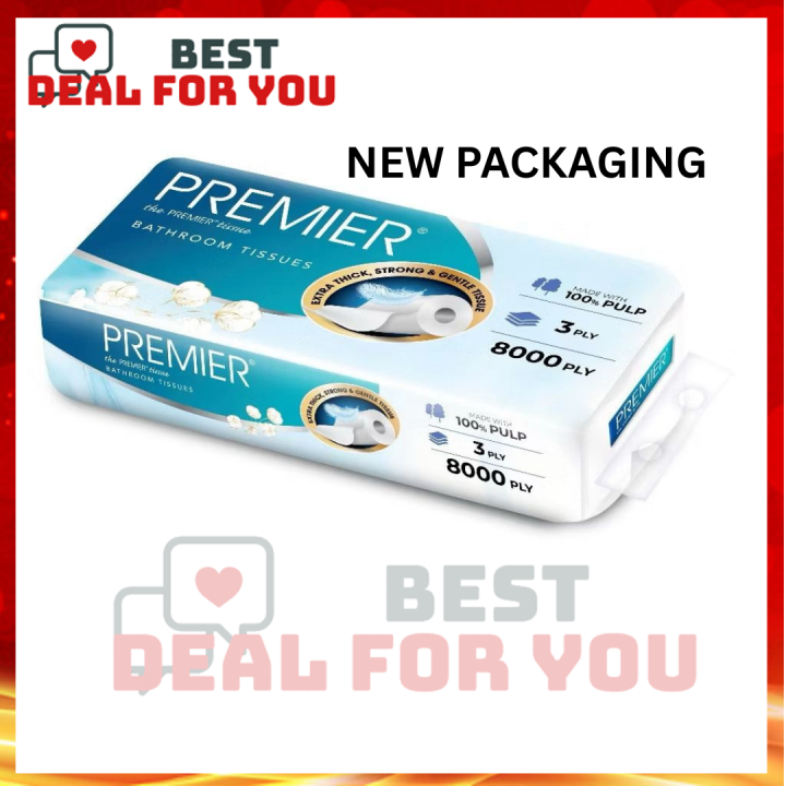 Premier Pulp Toiler Rolls 400's x 10 Rolls -3ply Toilet Paper 10Rolls 3 ...