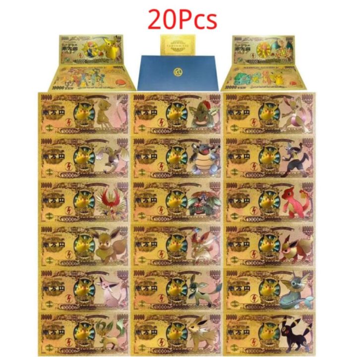 5-11Pcs Pokemon CARDS Pikachu Pokeball Banknote 10000 Yen Plastic ...