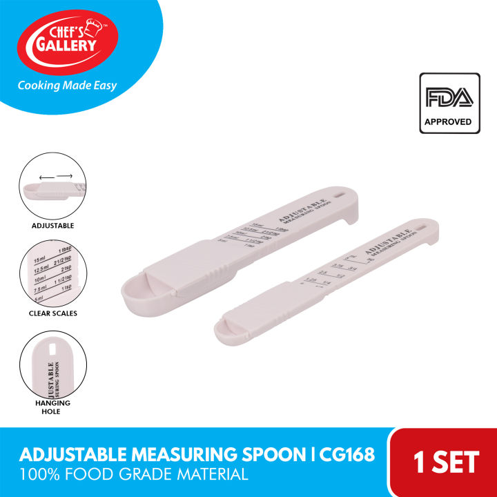 Chef's Gallery Adjustable Measuring Spoon for Teaspoon and Tablespoon ...