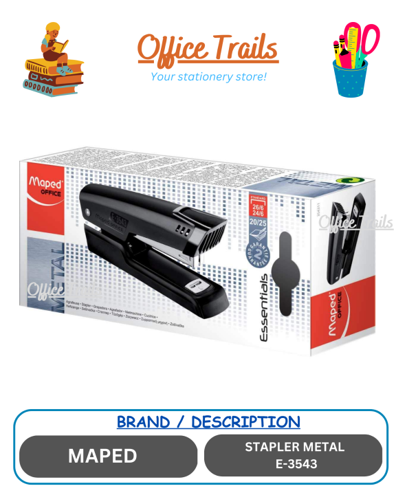 Maped Essentials Stapler - Metal body Half Strip Metal Stapler (E-3543 ...