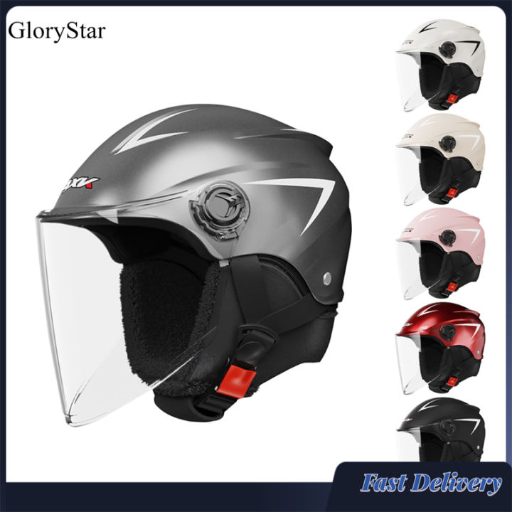 GloryStar หมวกกันน็อคมอเตอร์ไซค์เปิดหน้าหัวเข็มขัดระบายอากาศได้อย่าง ...