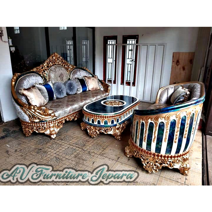 Sofa Ruang Tamu Ukiran Jepara Model Eropa Turky | Lazada Indonesia