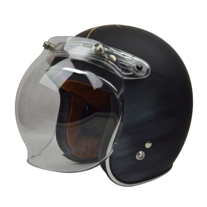 Retro Vintage Half Face Helmet Cafe Racer Casco De Moto 3/4 Open Street ...