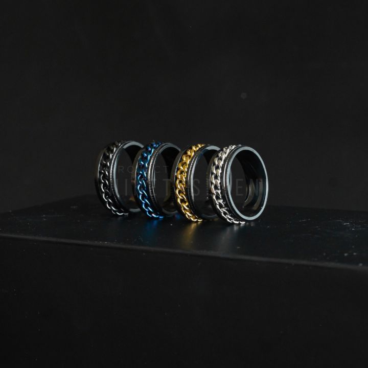 GAVIN Ring Dark Series - Cincin Titanium Anti Karat Pria Wanita ...