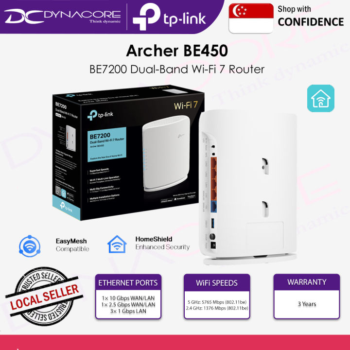 TP-LINK Archer BE450 BE7200 Dual-Band Wi-Fi 7 Router (3Y) | Lazada ...
