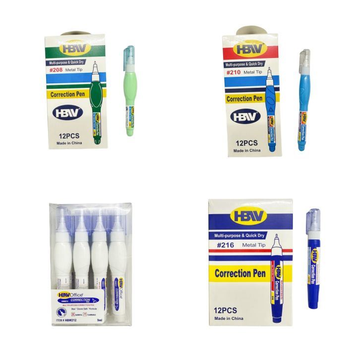 HBW Correction Pen Metal Tip Multi-purpose & Quick Dry sold per piece ...