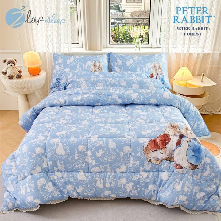ZleepSleep : ชุดผ้าปูที่นอน Set Peter Rabbit ลิขสิทธิ์แท้ 2025 ครบชุดรวมผ้านวม ขนห่านเทียม นุ่ม ...