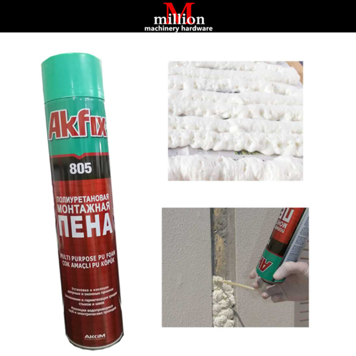 AKFIX 750ml Polyurethane Foam PU Foam Spray Multipurpose Foam Spray Good Filling Capacity ...