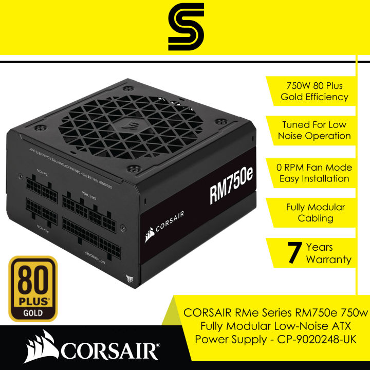 CORSAIR RMe Series RM750e 750w Fully Modular Low-Noise ATX Power Supply ...