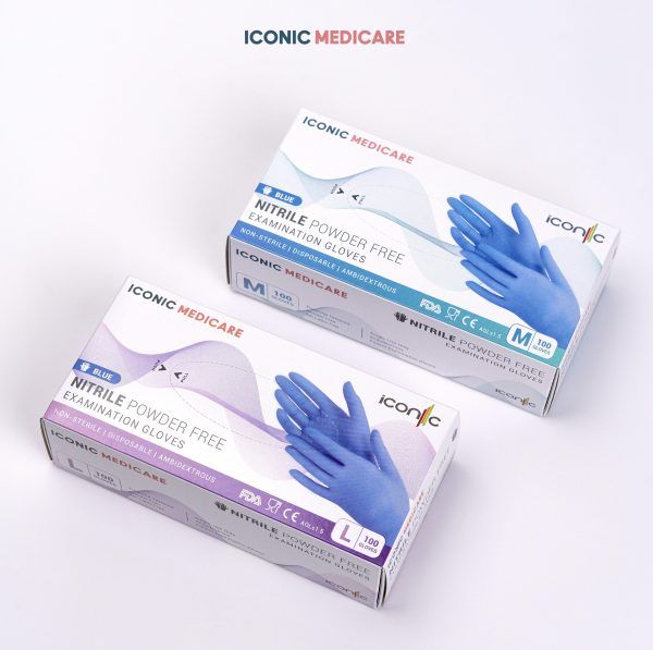 Iconic Medicare 3.5g Nitrile Powder Free Examination Glove Medical ...