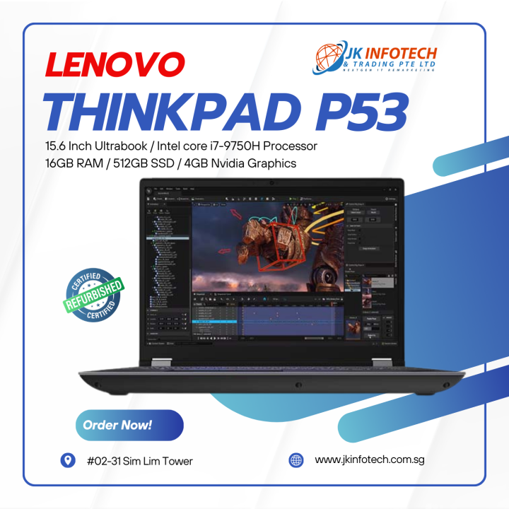 Lenovo ThinkPad P53 workstation 15.6 inch Intel core i7-9750H 16GB RAM ...