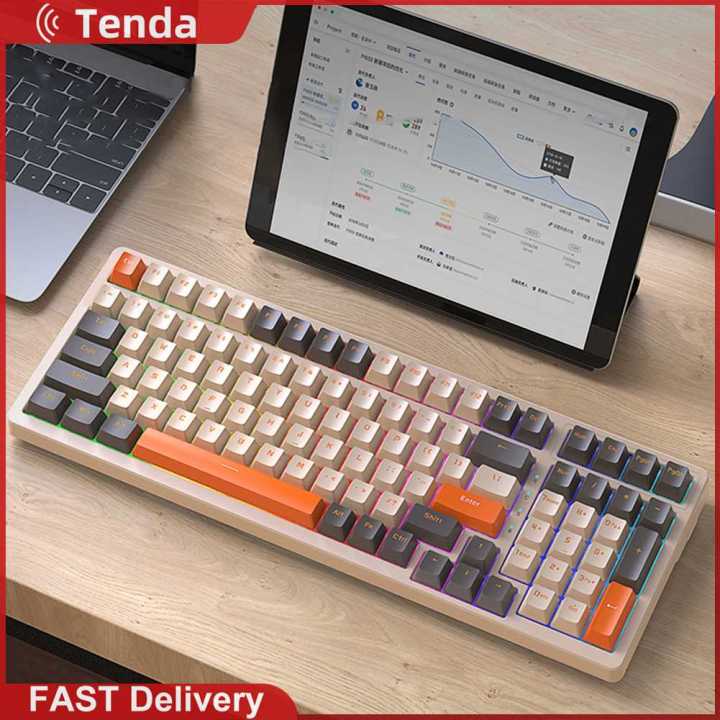 K98 Mechanical Keyboard RGB Backlight Silent Keyboard Triple Mode for ...