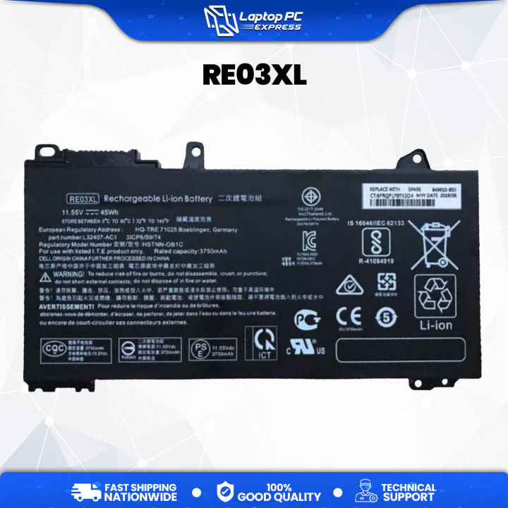 HP Battery RE03XL Compatible with HP ProBook 430 440 445 450 455R G6 ...