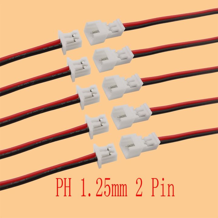 Mini Micro JST Cable Connector 2 Pin PH 1.25mm Male and Female Socket ...