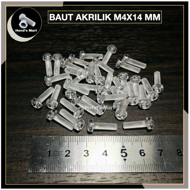 BAUT AKRILIK M4X14MM TRANSPARAN NYLON ACRYLIC SEKRUP PLASTIK | Lazada ...