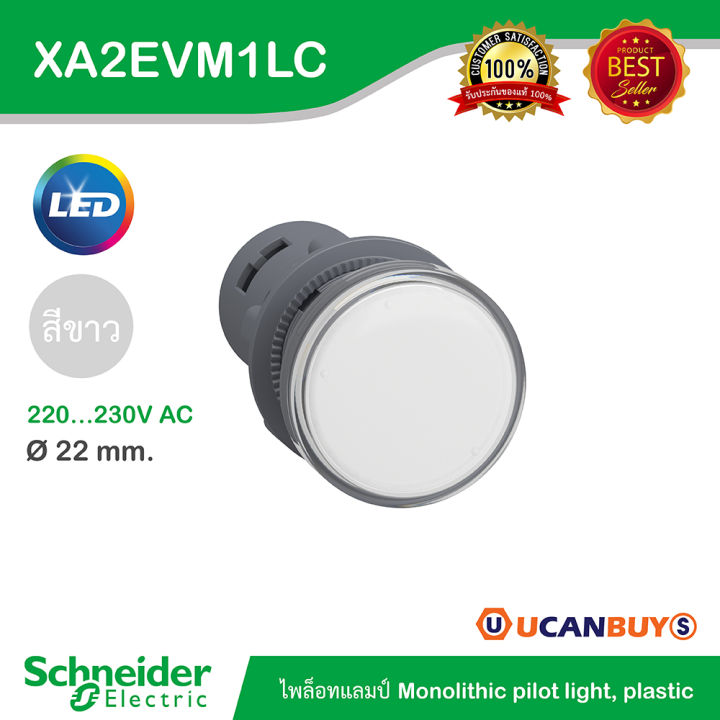 Schneider XA2EVM1LC Pilot Lamp ไพลอตแลมป์ LED , ขนาด 22 mm, สีขาว ...