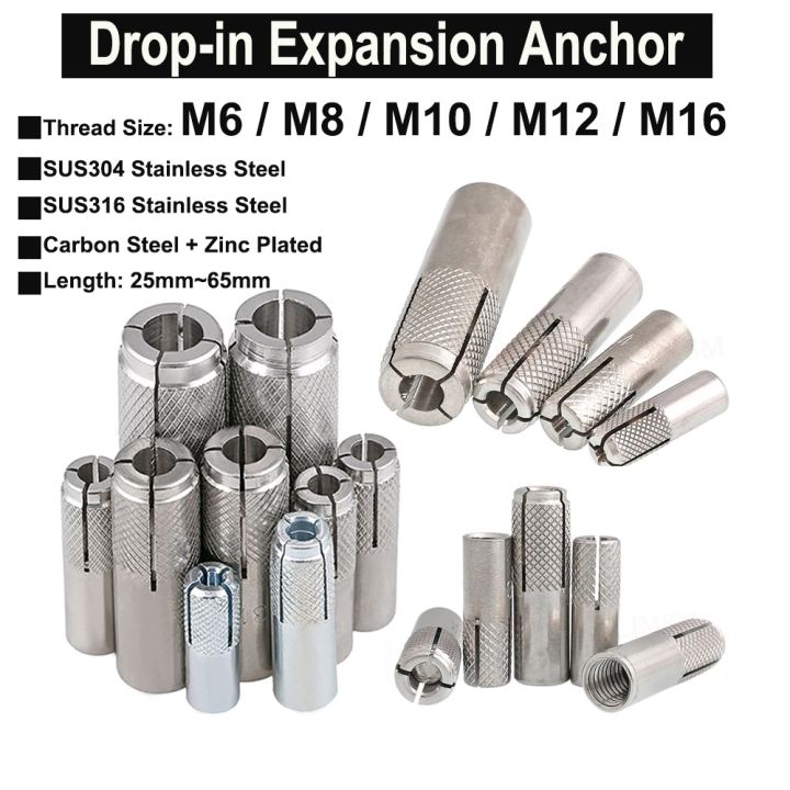 M6 M8 M10 M12 M16 Drop-in Expansion Anchor for Expansion Bolt Screw Top Burst Blasting Gecko ...