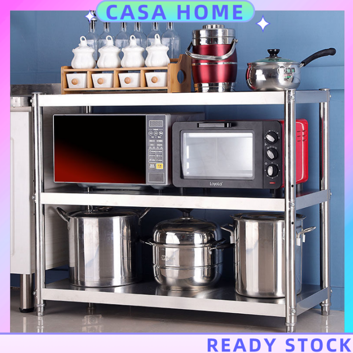 CASA 2/3 Layer Kitchen Rack Microwave Oven Rack Expandable and Height ...