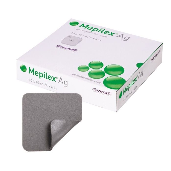 Mepilex Ag เมปิเล็กซ์ ซิลเวอร์ ขนาด 10 X 10 cm แผ่นปิดแผลกดทับ เหมาะกับ ...