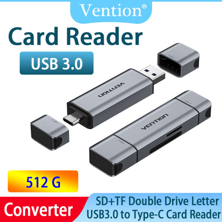 Vention Card Reader USB Memory SD Card Reader Type C USB 3.0 to SD TF ...