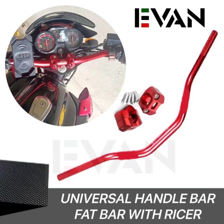 EVAN.shop Universal Handle Bar Fat Bar with Ricer/4mm+28mm Full CNC For ...