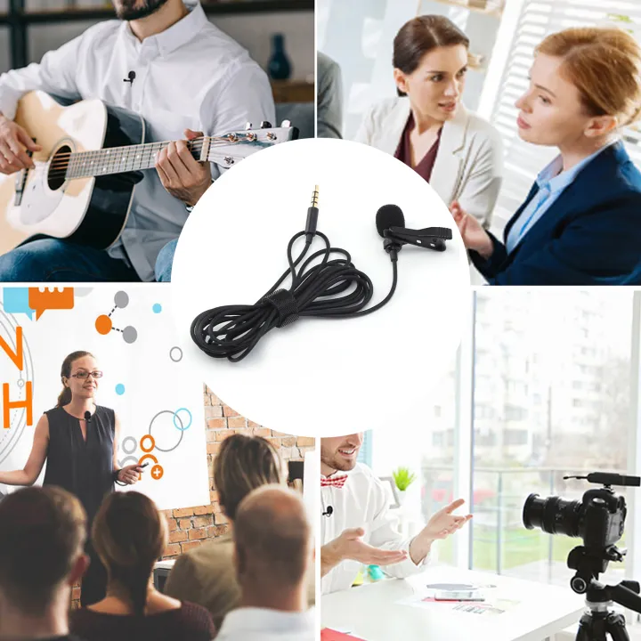 Lav Mic Portable Wired Lavalier Microphone Omnidirectional Professional ...